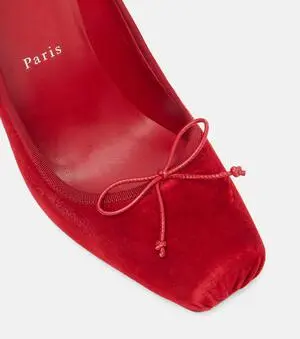 CHRISTIAN LOUBOUTIN Cassia Nodo 100 Suede Pumps - Red