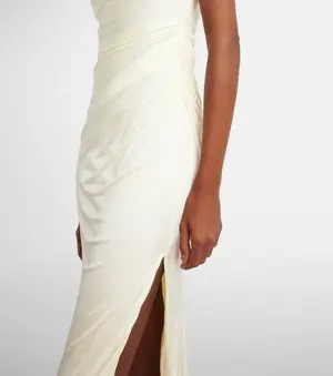 Galvan Draped One-shoulder Midi Dress
