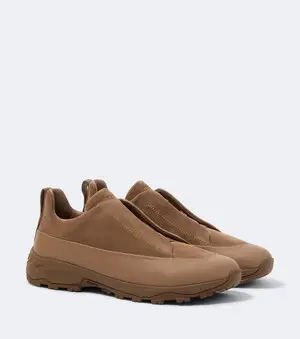 Zegna Triple Stitch Monte Suede Sneakers - Beige