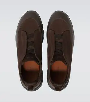 Zegna Triple Stitch Monte Suede Sneakers