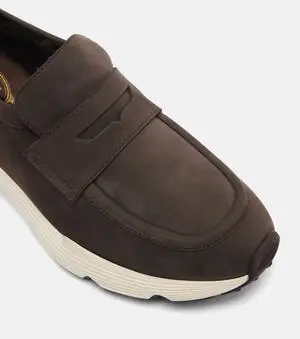 TOD'S Shearling-lined Leather Slip-on Shoes - Brown