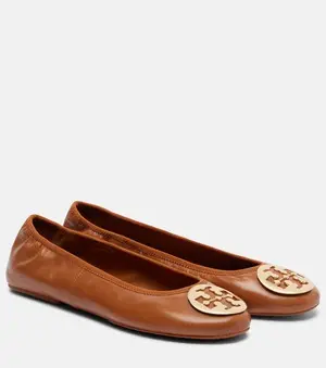 Tory Burch Gold Tone Flats For Women