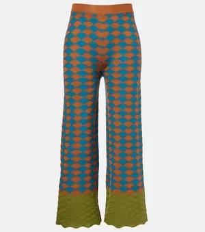 La DoubleJ Intarsia Knitted Wool Pants - Multicoloured