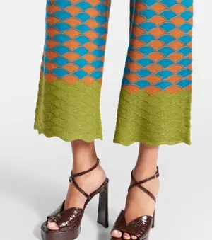 La DoubleJ Intarsia Knitted Wool Pants - Multicoloured