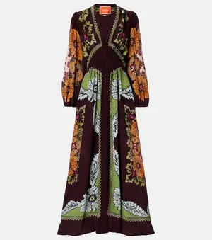 La DoubleJ Printed Silk Maxi Dress