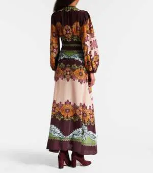 La DoubleJ Printed Silk Maxi Dress