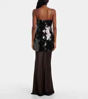 Staud Mesa Sequined Gown - Brown