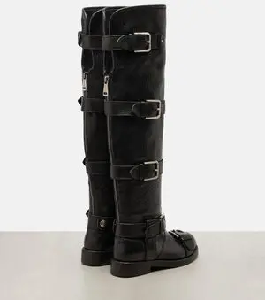 Dolce & Gabbana Over-the-knee Leather Biker Boots