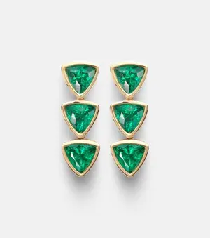 ANITA KO 18kt Yellow Drop Earrings With Emeralds - Gold