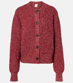 Varley Patricia Ribbed-knit Cardigan - Red