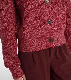 Varley Patricia Ribbed-knit Cardigan - Red