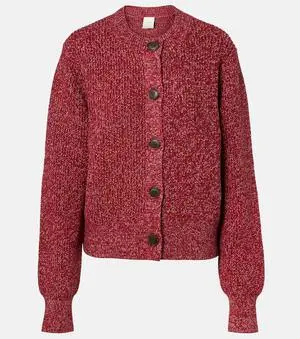 Varley Patricia Ribbed-knit Cardigan - Red
