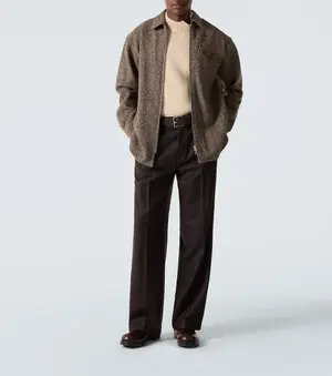 Dries Van Noten Wool And Cotton-blend Tweed Overshirt - Grey