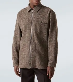 Dries Van Noten Wool And Cotton-blend Tweed Overshirt - Grey