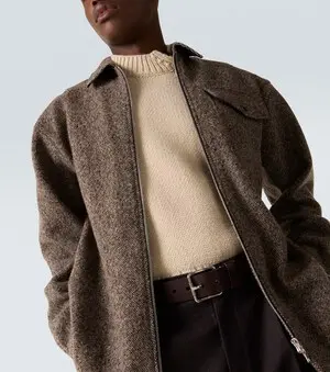 Dries Van Noten Wool And Cotton-blend Tweed Overshirt - Grey