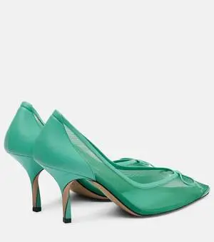 Jacquemus Tourni 80 Leather-trimmed Mesh Pumps