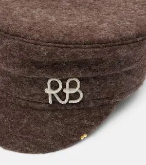 Ruslan Baginskiy Pierced Wool-blend Newsboy Cap