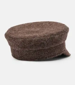 Ruslan Baginskiy Pierced Wool-blend Newsboy Cap