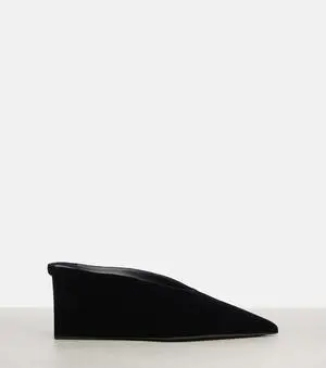 Alaïa Cube 75 Velvet Wedge Mules - Black