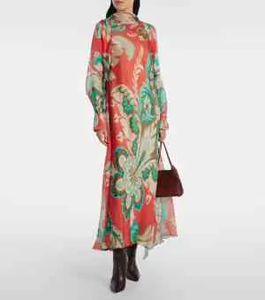 Etro Printed Silk Maxi Dress