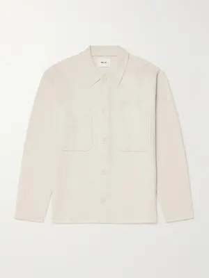 Nn07 Jonas 6398 Brushed Merino Wool Overshirt - Neutrals