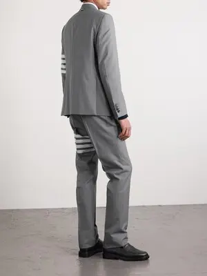 Thom Browne Grey Slim-fit Striped Wool Suit Jacket