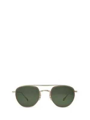 MR. LEIGHT Aviator Sunglasses - White Gold-matte Bronze/green