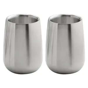 IDESIGN Brushed Stainless Steel Bathroom Tumbler - One-color