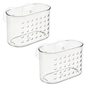 IDESIGN Small Suction Shower Basket For Bathroom - One-color