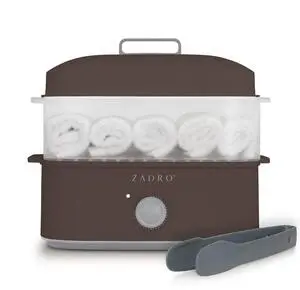 ZADRO Facial Towel Steamer With Tongs - Chocolate