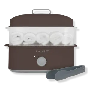 ZADRO Facial Towel Steamer With Tongs - Chocolate