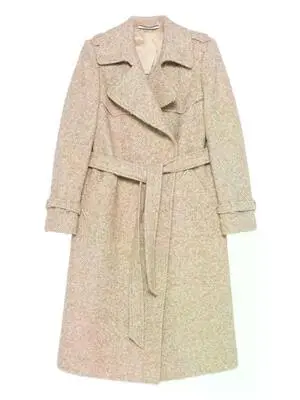 Tagliatore Belted Herringbone-pattern Coat