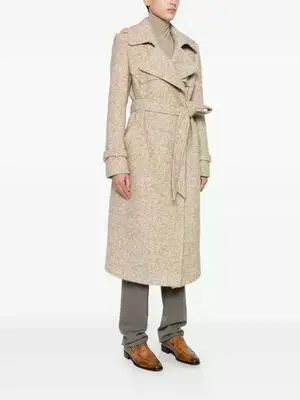 Tagliatore Belted Herringbone-pattern Coat