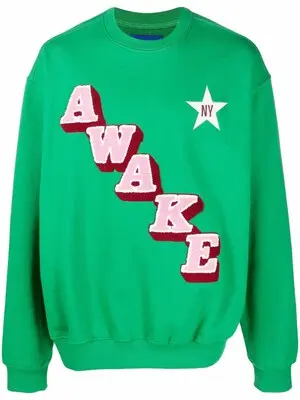 AWAKE NY Script Crew Neck Sweatshirt - Green