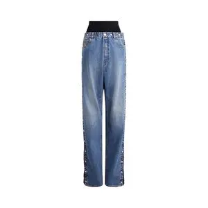 Alaïa Snap Straight Leg Jeans