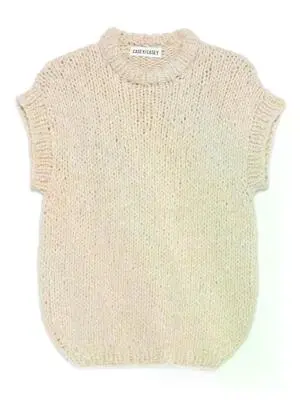 CASEY CASEY Round-neck Knitted Top - Neutrals