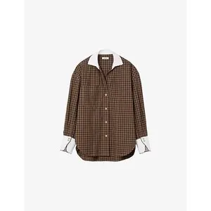 Sandro Checked Oversized Cotton Shirt