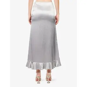 AMY LYNN Ruffled Woven Maxi Skirt