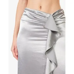 AMY LYNN Ruffled Woven Maxi Skirt