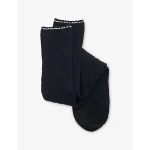 Maje Rhinestone-embellished Knee-high Wool-blend Socks