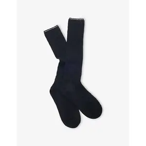 Maje Rhinestone-embellished Knee-high Wool-blend Socks