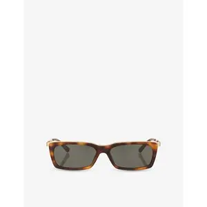 Saint Laurent Sl 766 Rectangle-frame Sunglasses - Brown