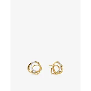 Monica Vinader Nura Pavé Wrap Stud Earrings - Gold