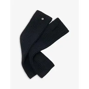 Maje Wool And Cashmere Fingerless Mittens - Black