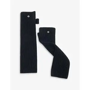 Maje Wool And Cashmere Fingerless Mittens - Black