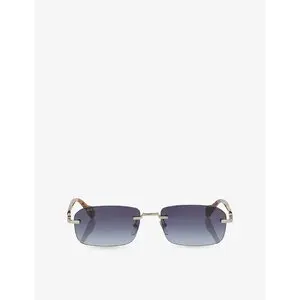 Gucci Rectangle-frame Metal Sunglasses - Silver