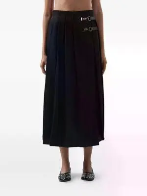 Gcds Buckle Pleated Midi Skirt