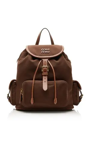 Miu Miu Canvas Backpack - Brown