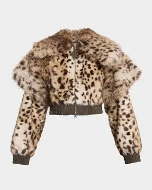 AKNVAS Valde Faux Fur Bomber Jacket - Tan/brown