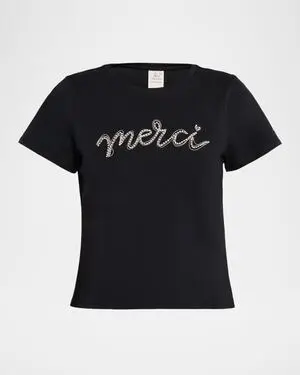 Cinq À Sept Merci Chain Tee - Black/silv